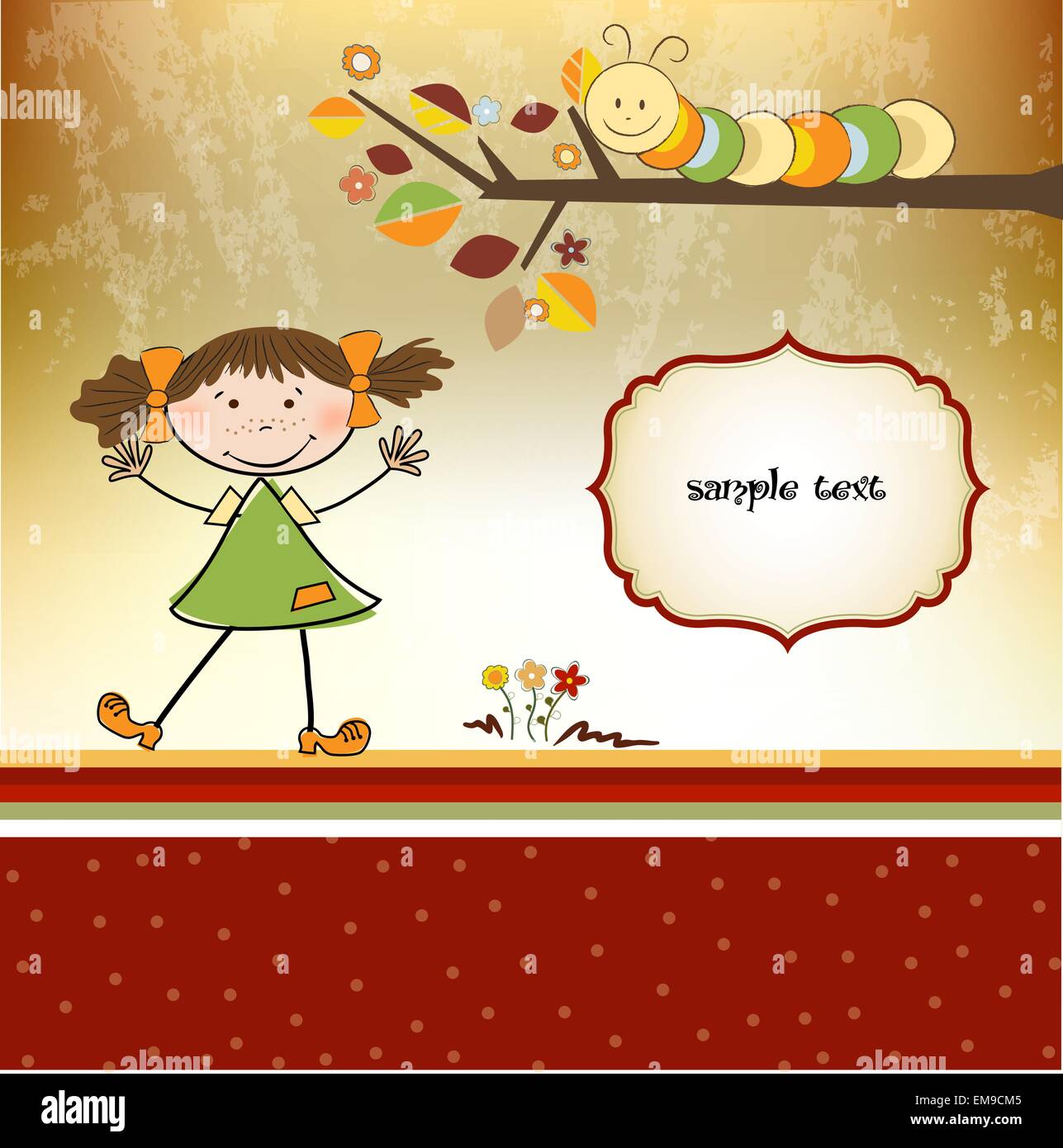 fun background with little girl Stock Vector Image & Art - Alamy