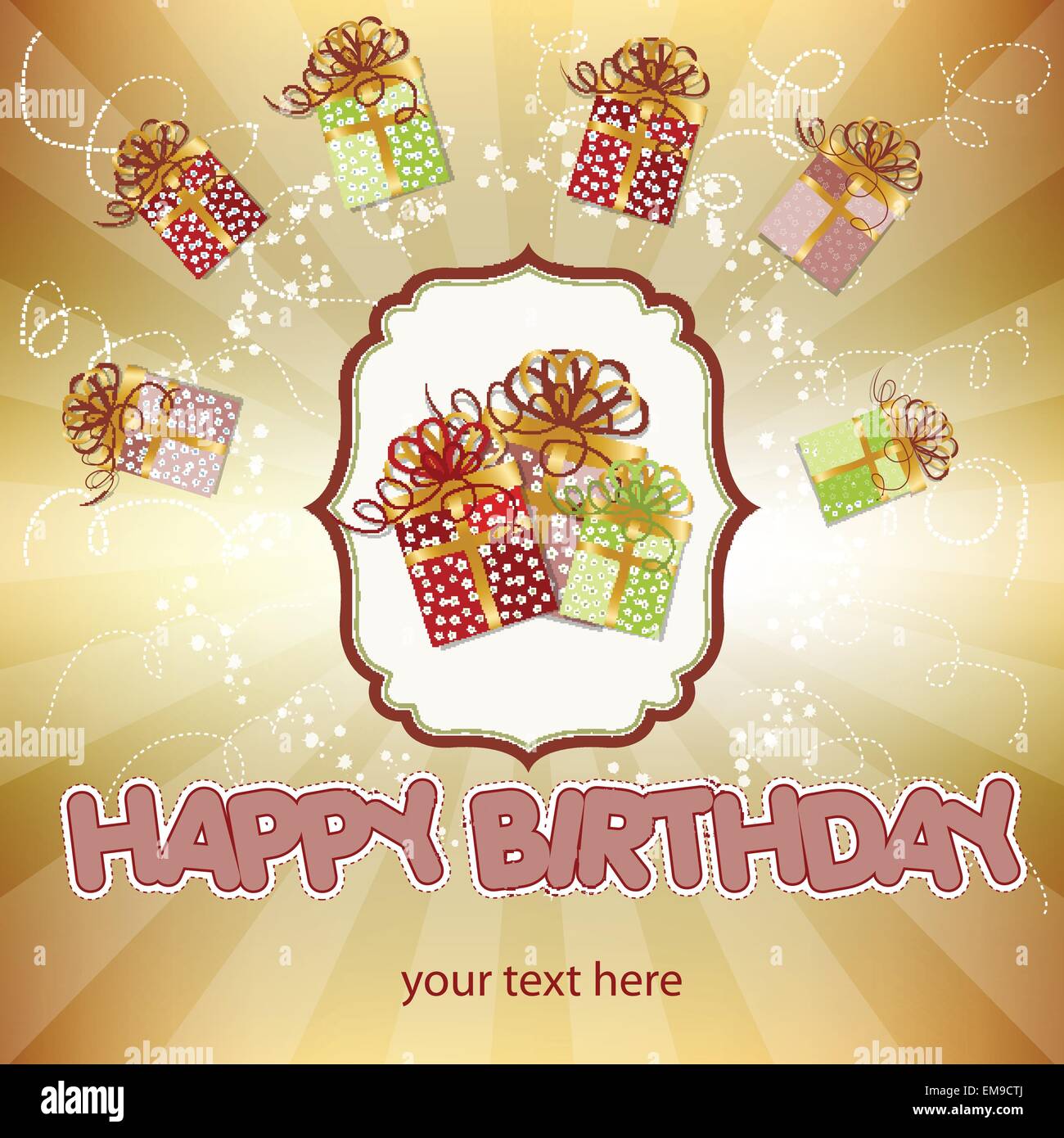 birthday card with presents Stock Vector Image & Art - Alamy