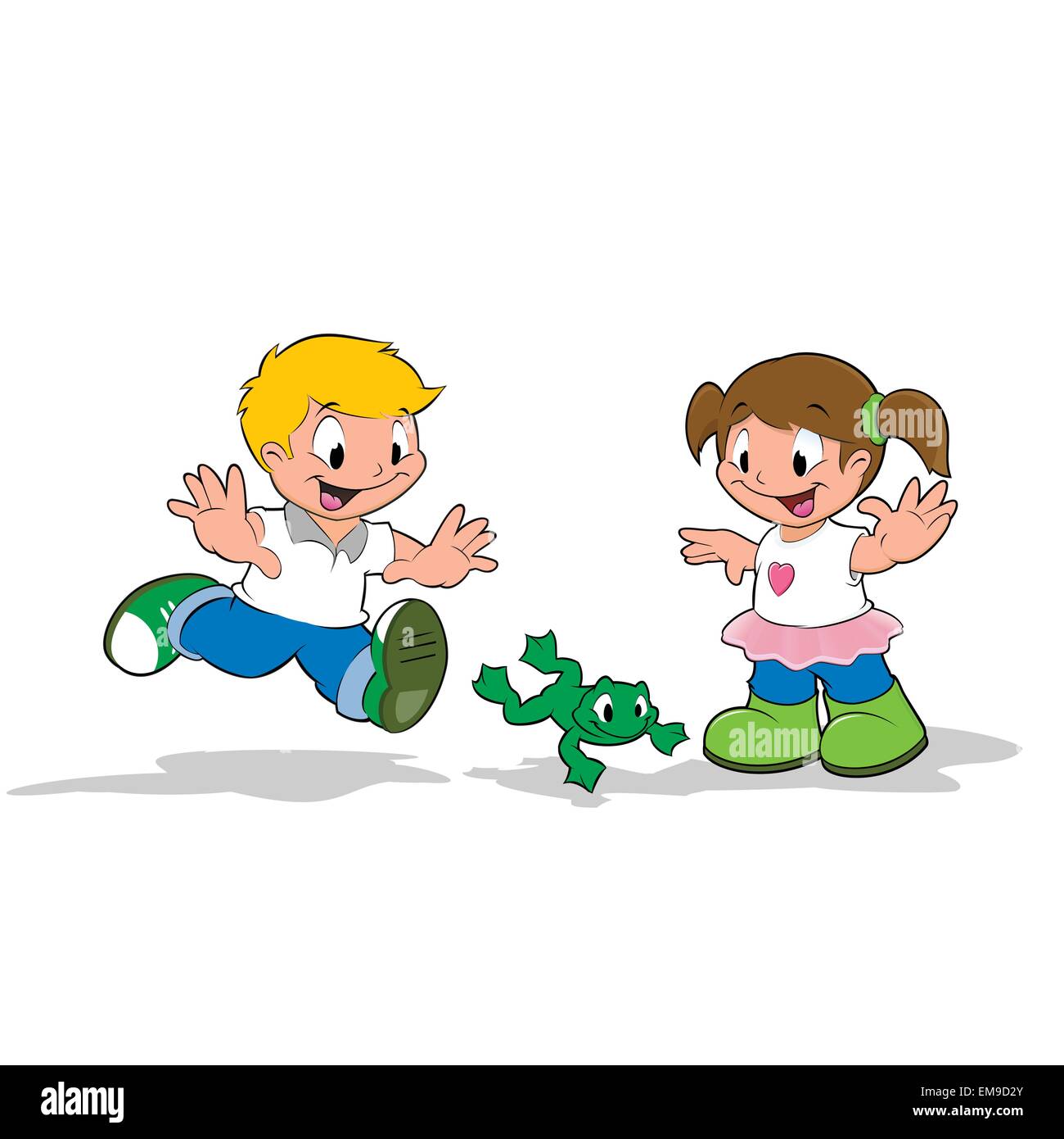 Children chasing running Stock Vector Images - Alamy