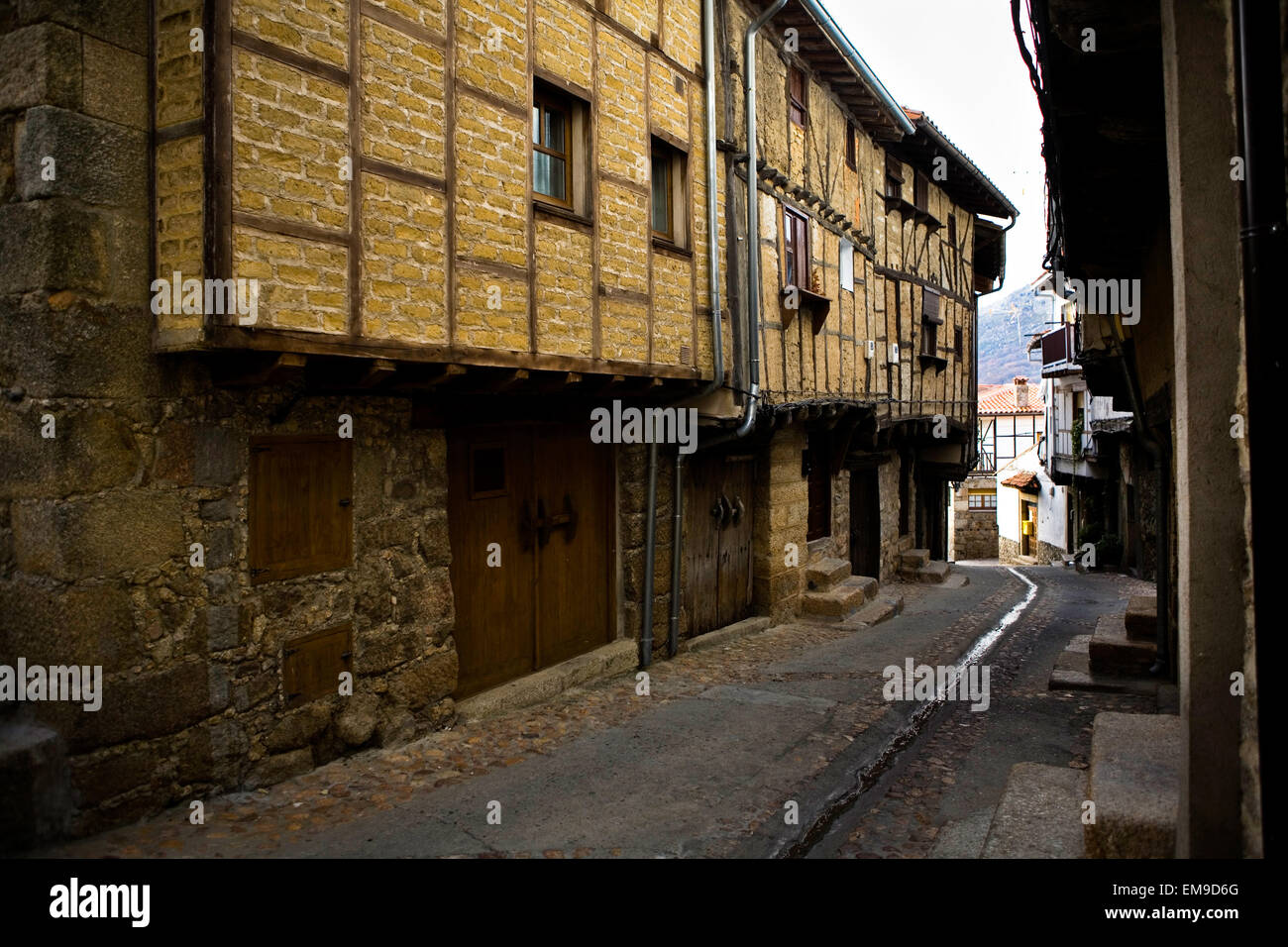 Typical Street And Houses Of San Martin De Trevejo Small Village