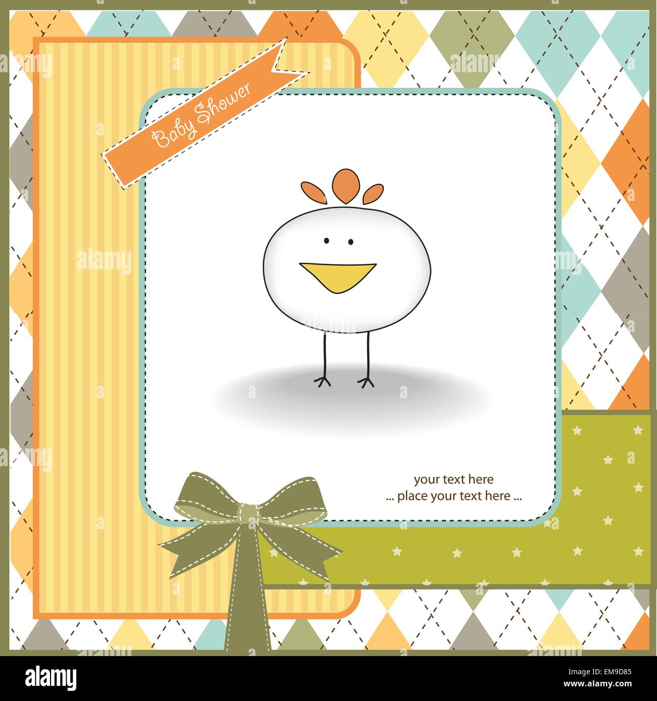 new baby announcement card with chicken Stock Vector Image & Art - Alamy