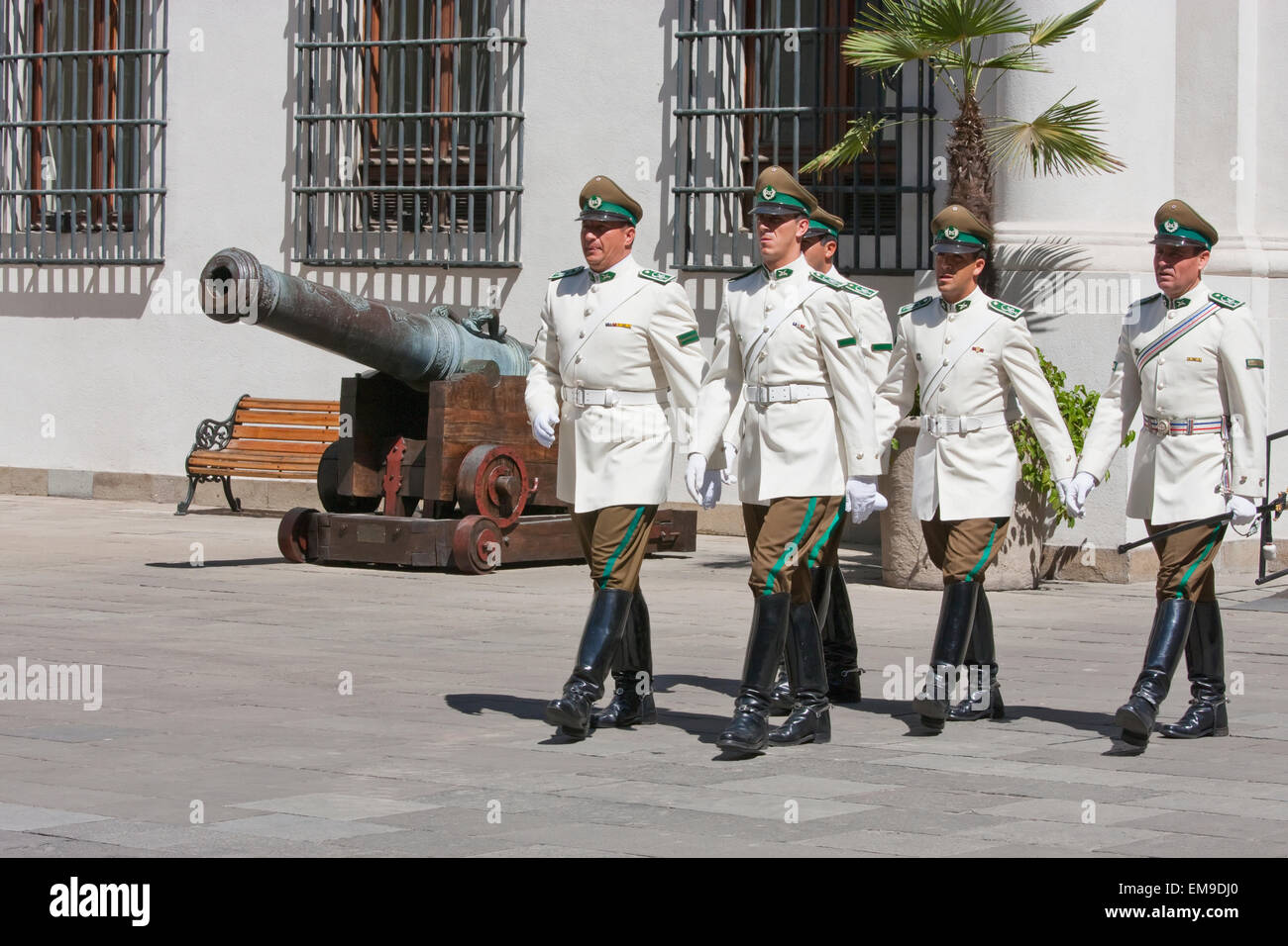Carabineros (police) Honor Guard at the Palacio de la Moneda ...