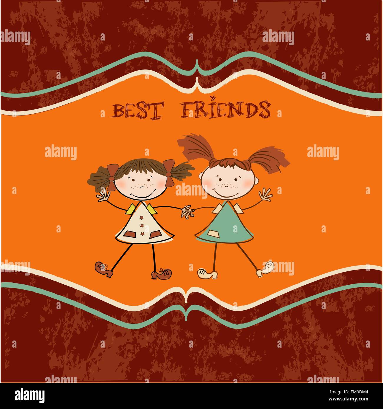 two little girls best friends Stock Vector Image & Art - Alamy