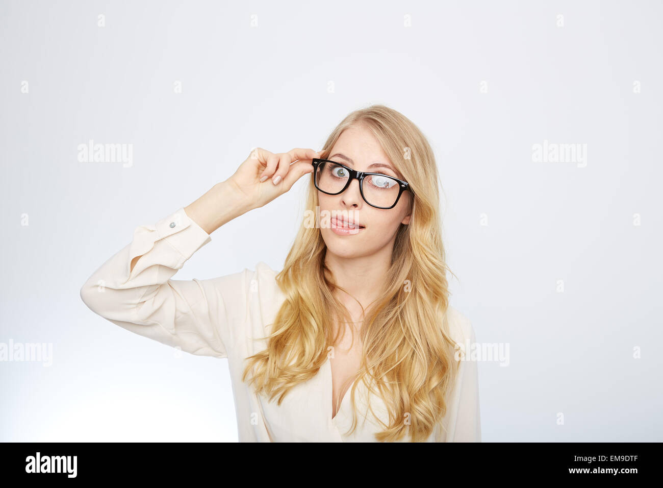 Nerdy girl glasses hi-res stock photography and images - Alamy