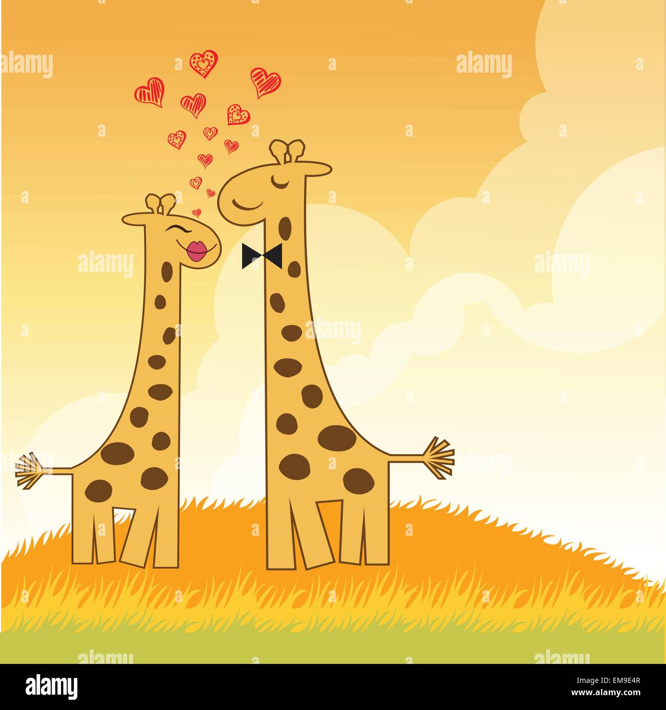 Giraffe Couple Love HULALA Giraffe Couple Keychain Romantic