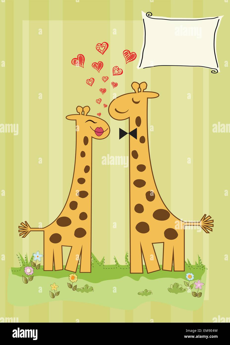 Card cute giraffe in Stock Vector Images - Alamy