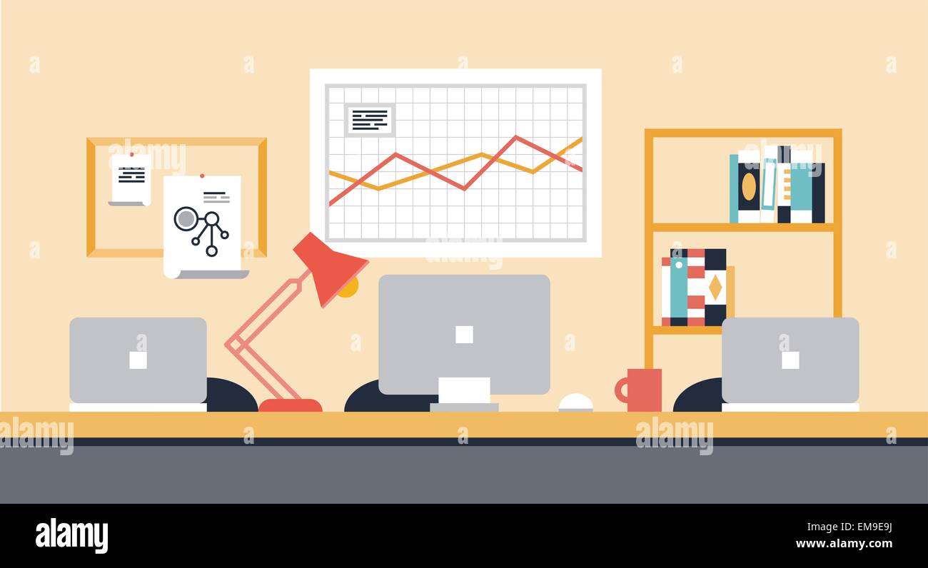 Modern co working space Stock Vector Images - Alamy