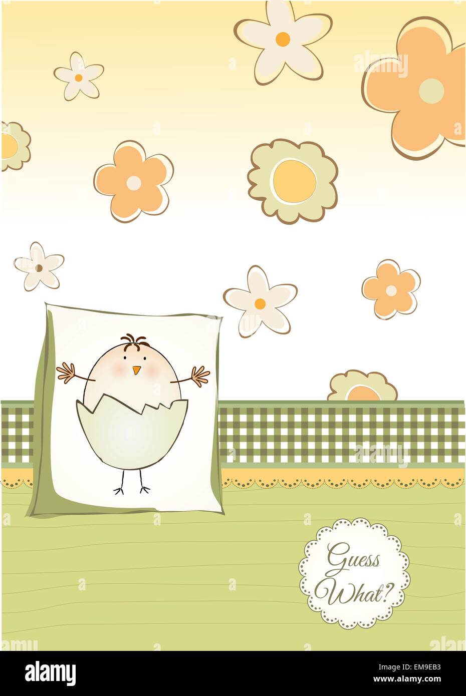 welcome baby card with chicken Stock Vector Image & Art - Alamy