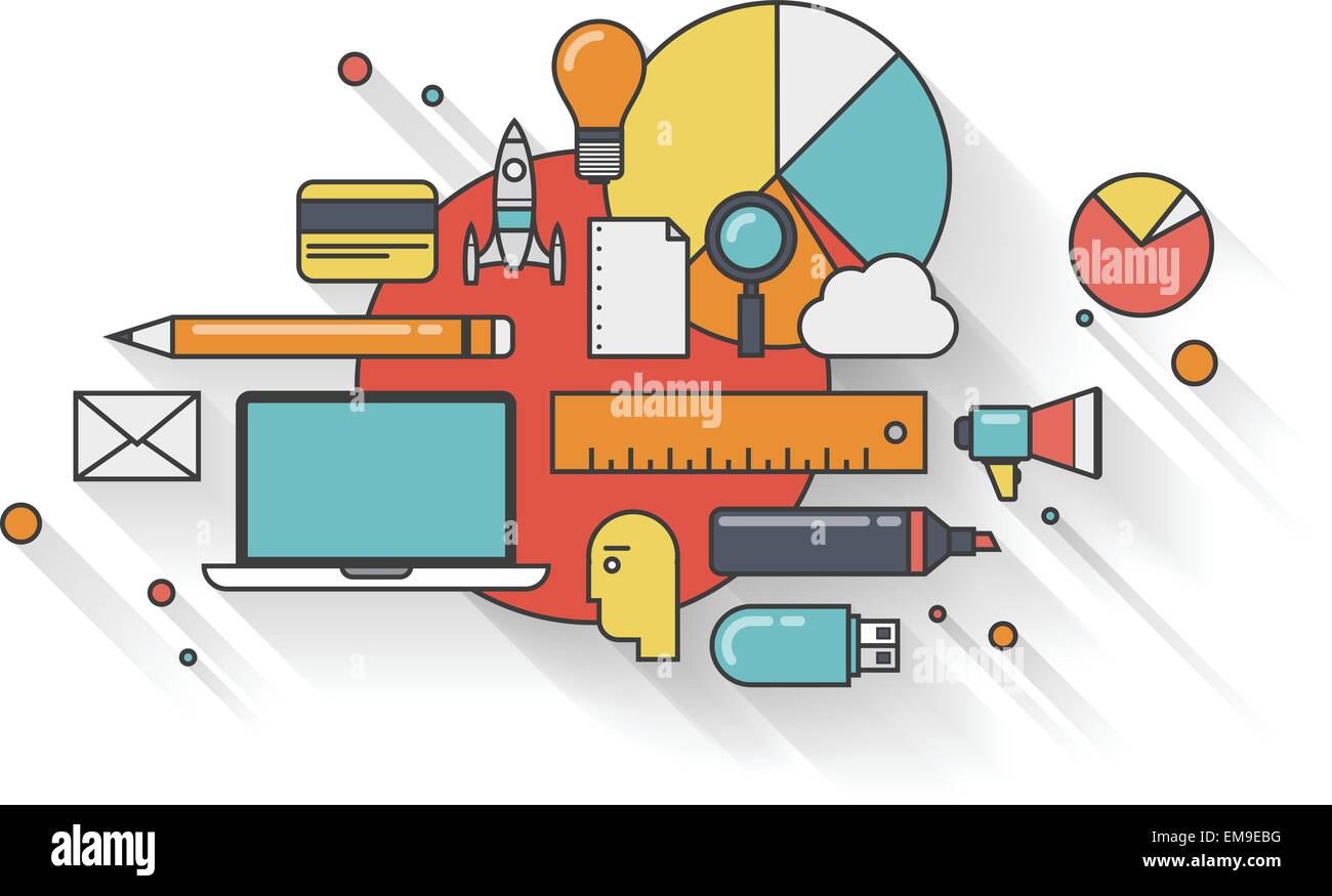 Seo process modern illustration Stock Vector Images - Alamy