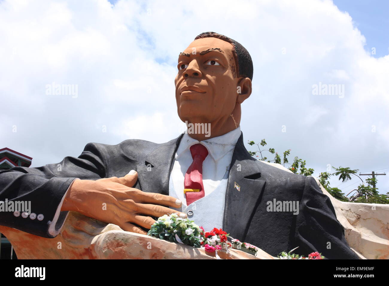 Statue of VC Bird near the bus station in St John's Antigua Stock Photo ...