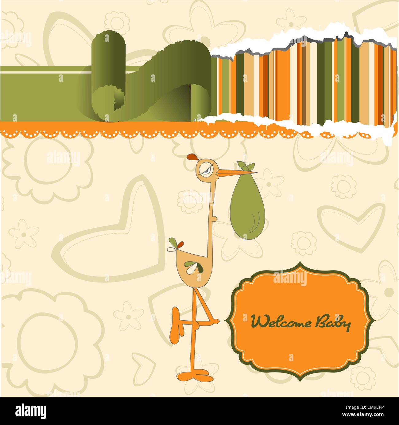 Stork delivery baby Stock Vector Images - Alamy