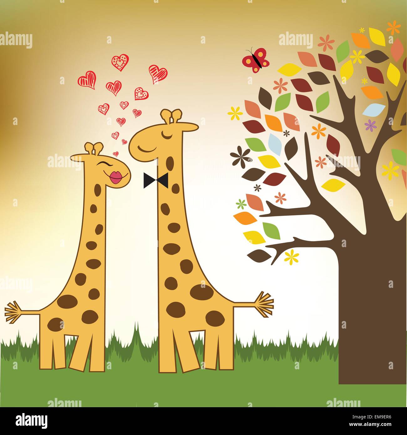 Card cute giraffe in Stock Vector Images - Alamy