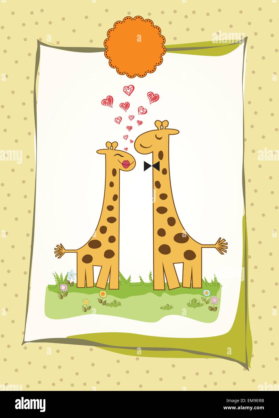 Card cute giraffe in Stock Vector Images - Alamy