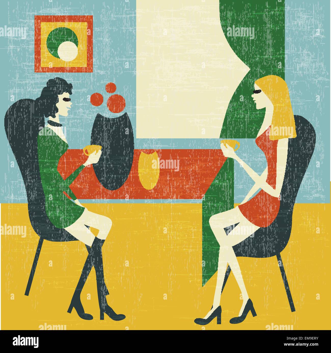 Women gossiping retro hi-res stock photography and images - Alamy