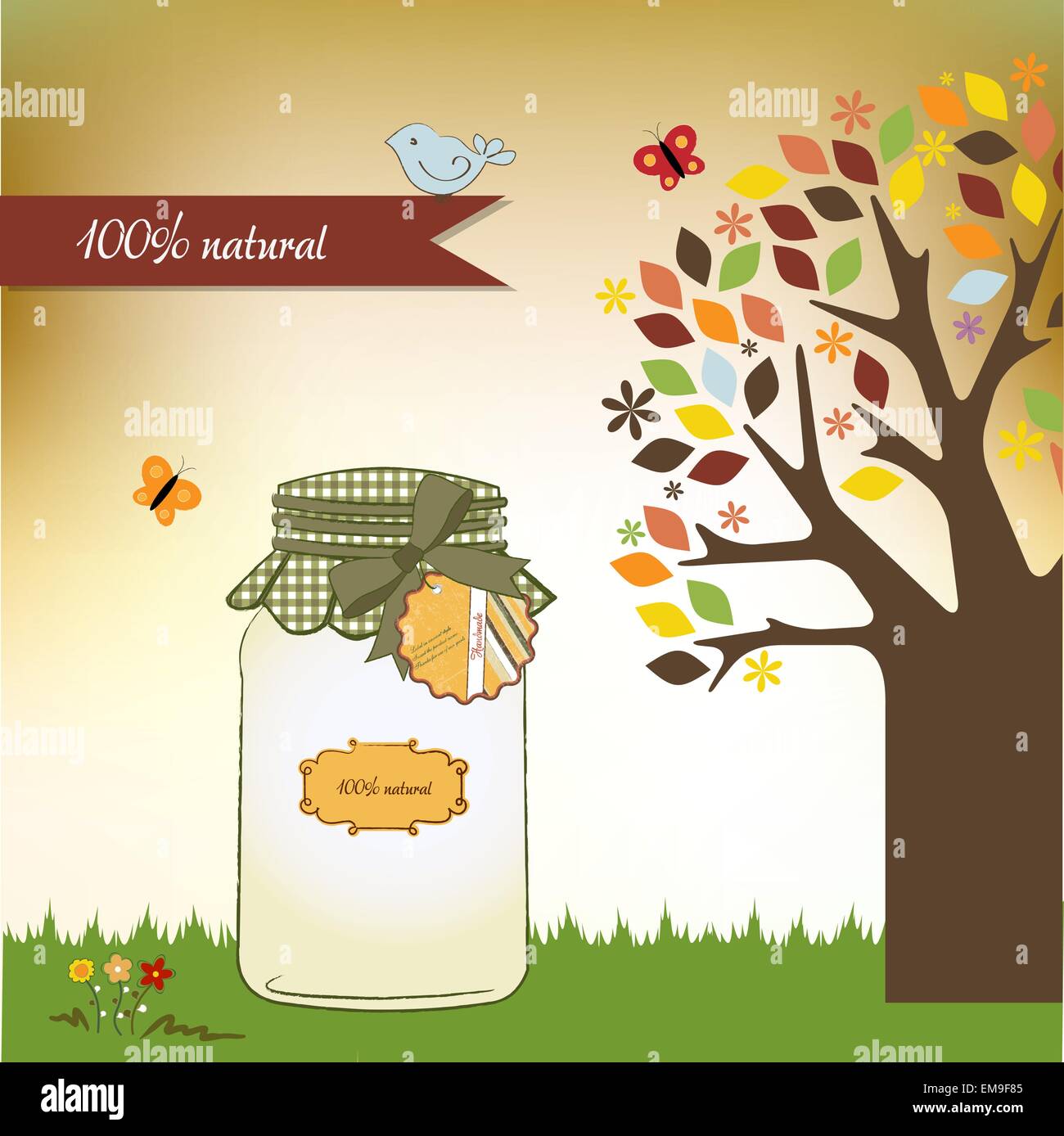 pure biological food jar Stock Vector Image & Art - Alamy