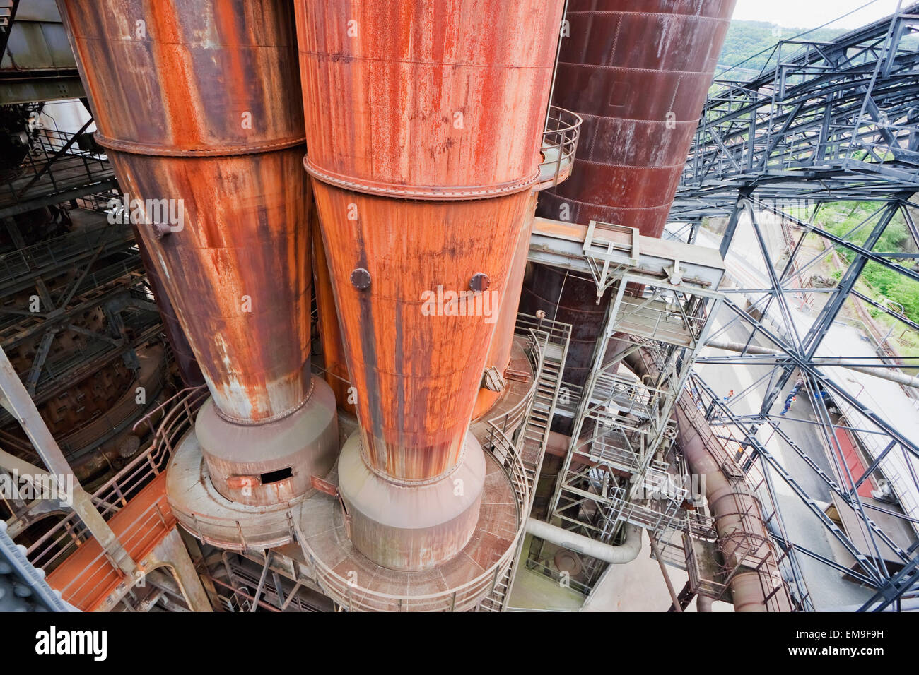 Detail of the blast furnaces at Volklinger Hutte (Volklingen Ironworks), Volklingen, Germany ...