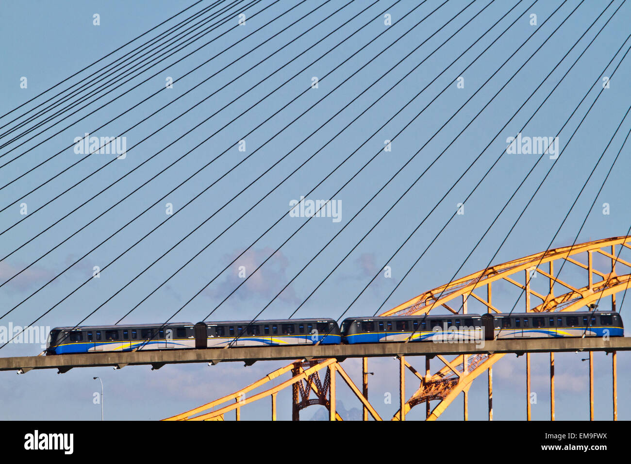 Skytrain Bridge And Pattullo Bridge, New Westminster, British Columbia ...