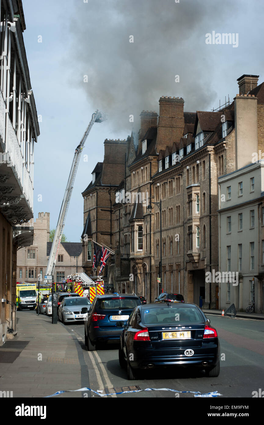 The Randolph Hotel,Oxford on fire in April 2015 Stock Photo - Alamy