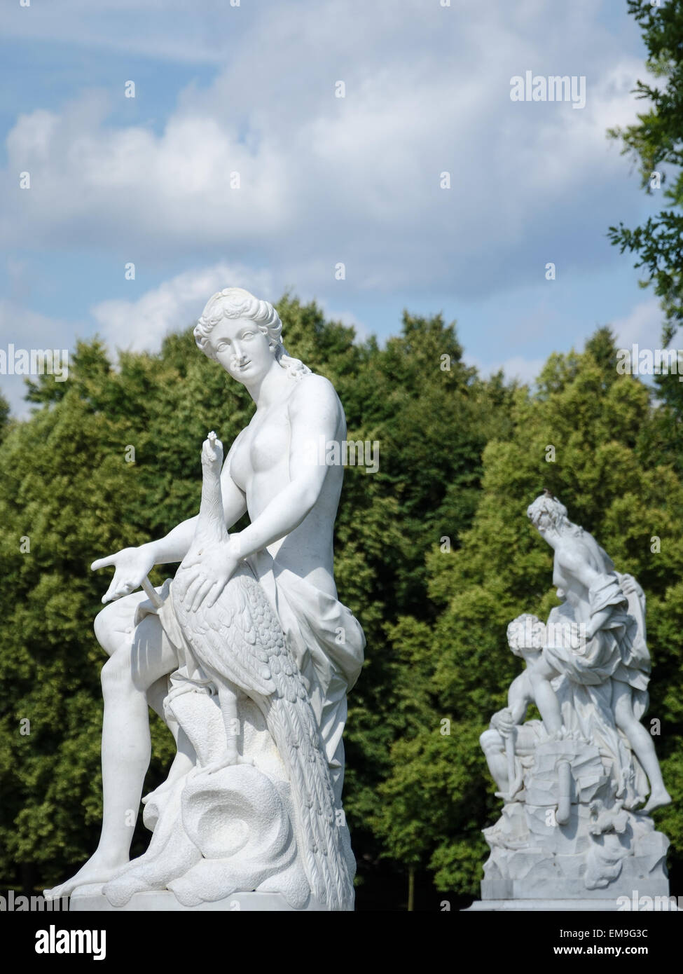 White sandstone statues in a park, Potsdam, Brandenburg, Germany Stock ...