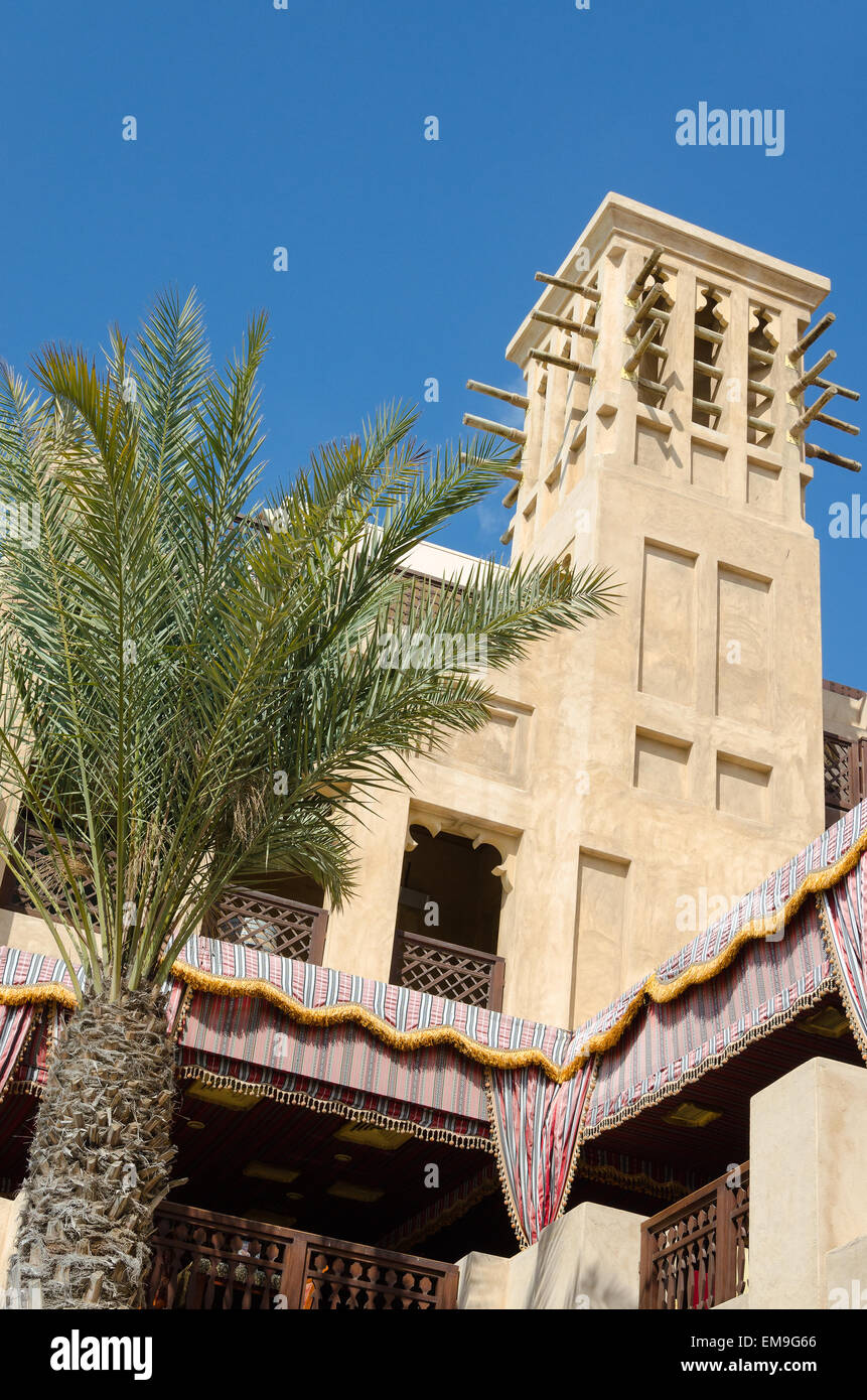 Wind tower, Arabian architecture, Bastakiya, Dubai, UAE. Wind towers ...