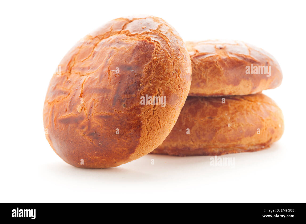 Three Biscuit Cookies Isolated On White Background Stock Photo - Alamy