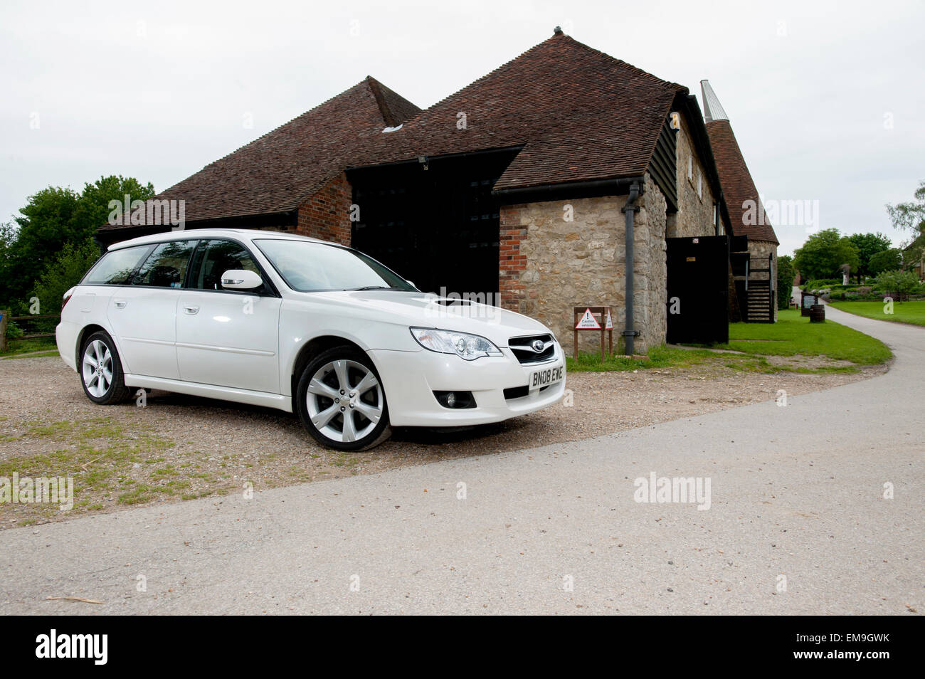 2008 Subaru Legacy with boxer diesel engine Stock Photo - Alamy