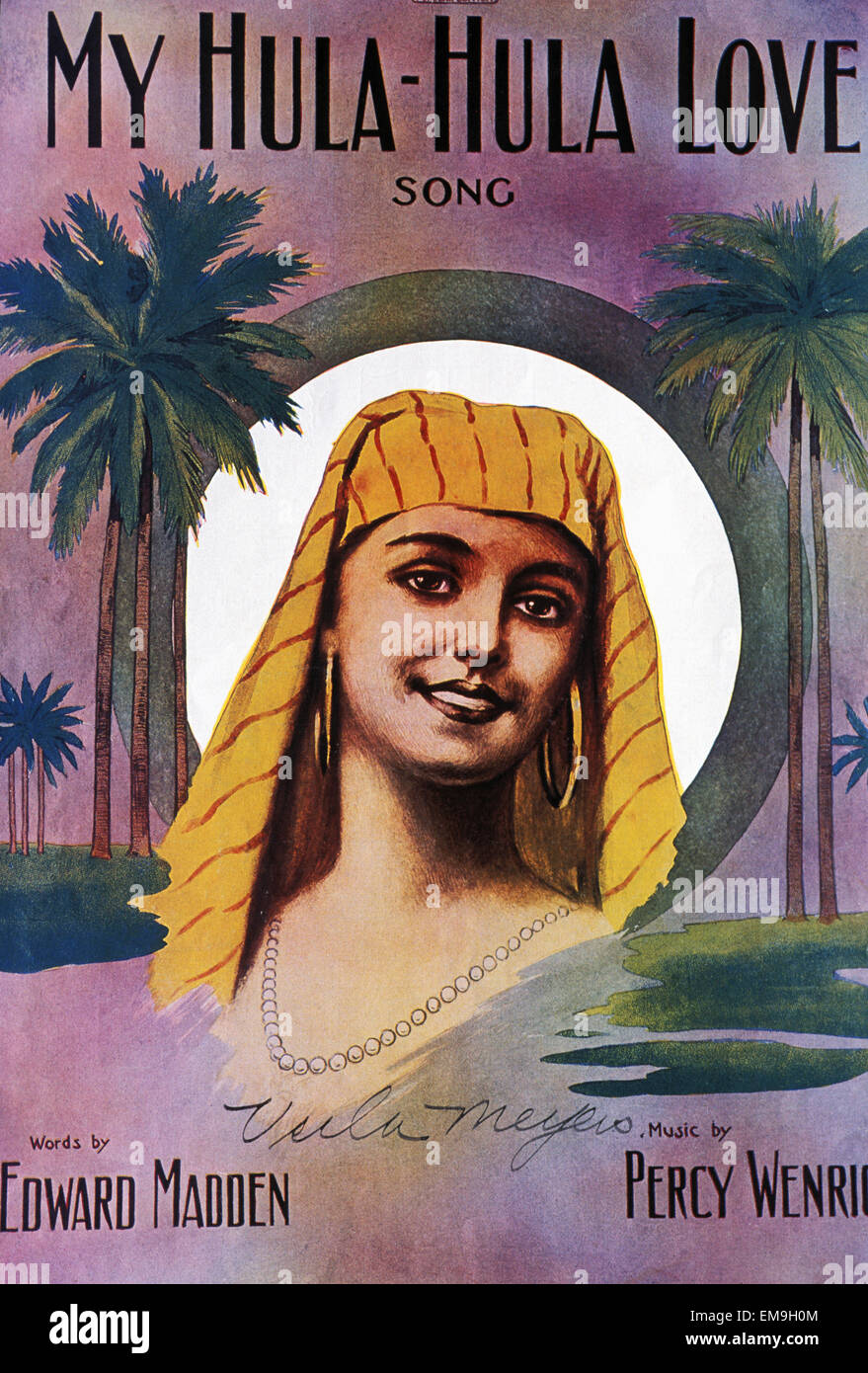 C.1911 Sheet Music, My Hula-Hula Love, Girl In Center Of Cover Palm ...