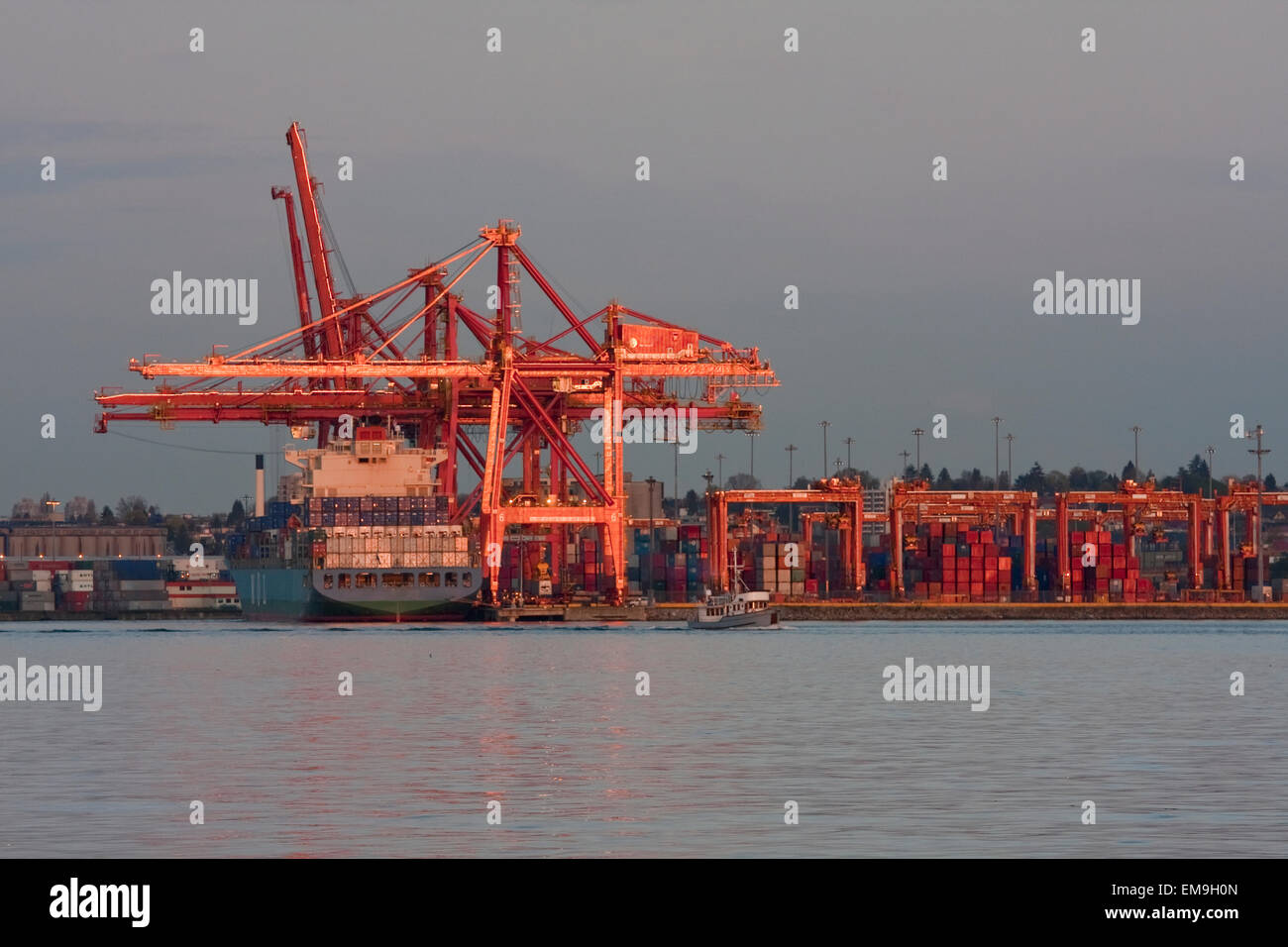 Container Terminal Of The Port Of Vancouver, British Columbia, Canada ...