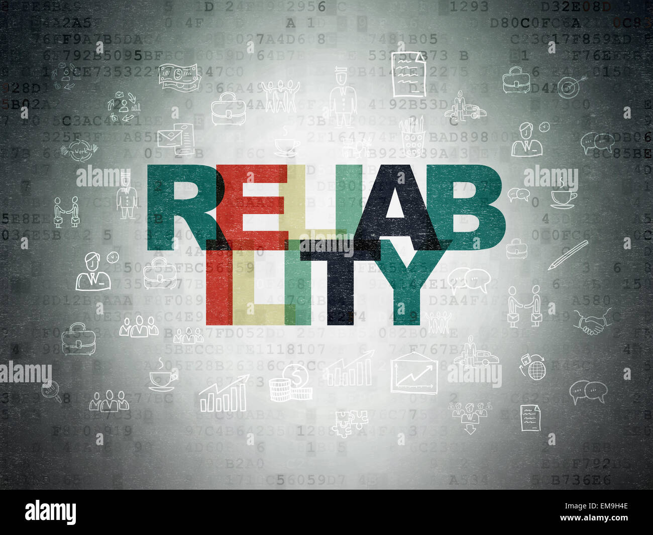 Finance concept: Reliability on Digital Paper background Stock Photo ...