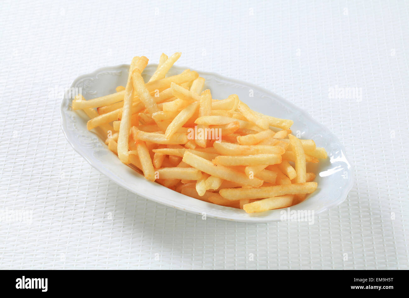 Portion of French fries in a plate Stock Photo - Alamy