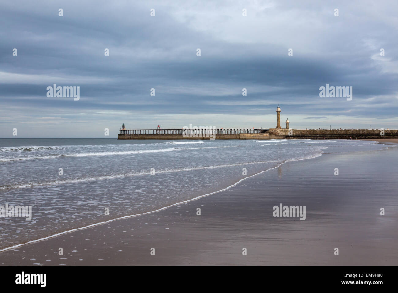 Whitby Pier, Yorkshire, England UK Stock Photo - Alamy