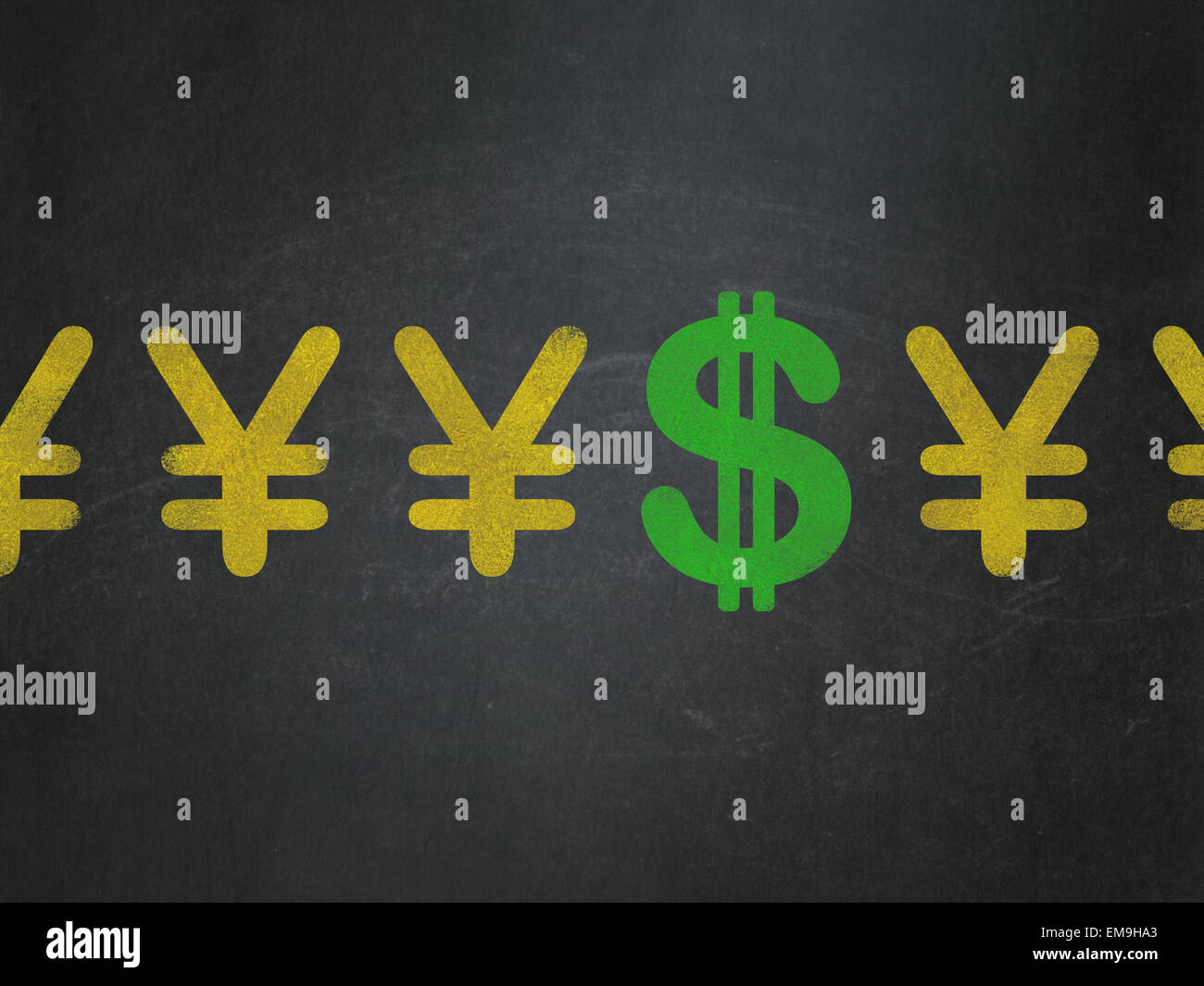 Currency concept: green dollar icon on School Board background Stock ...