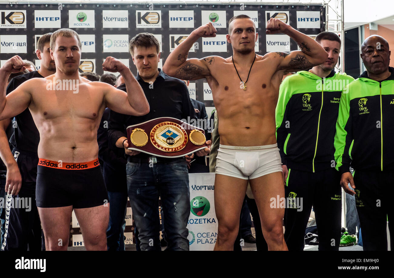 Ukraine. 17th April, 2015. World heavyweight boxing champion, Olympic ...