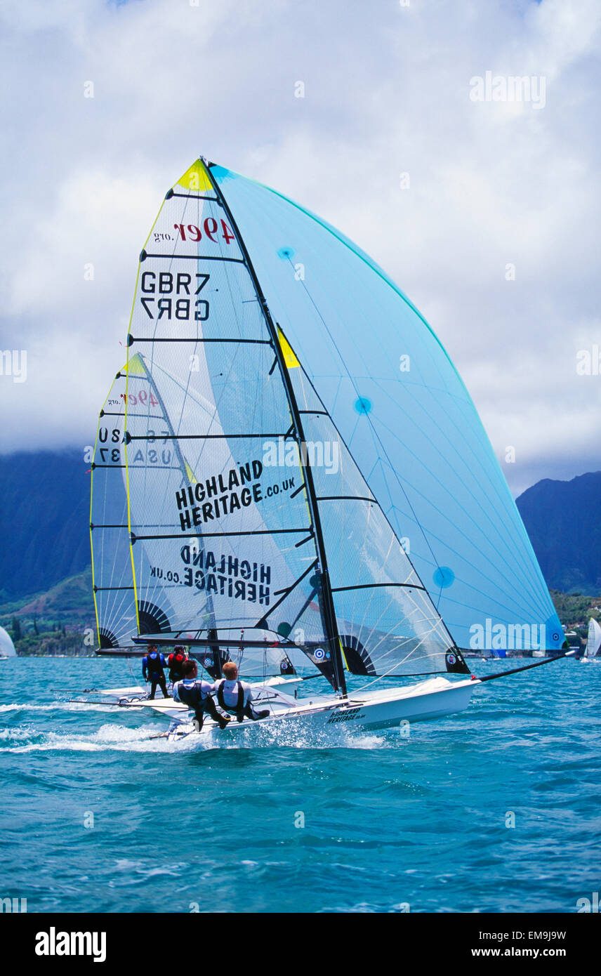 Hawaii, Oahu, Kaneohe, 49-Er's Boat Race Stock Photo - Alamy