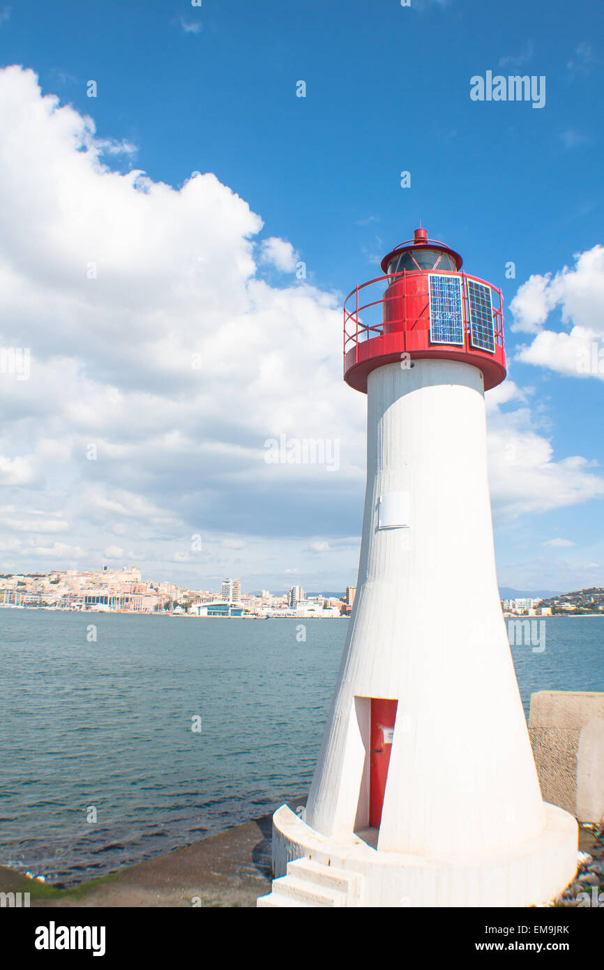 Particular of a headlight - Sea mark Stock Photo - Alamy