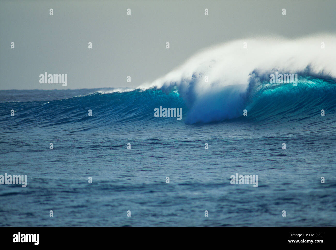 Hawaii, Ice Blue Wave, White Spray Stock Photo - Alamy