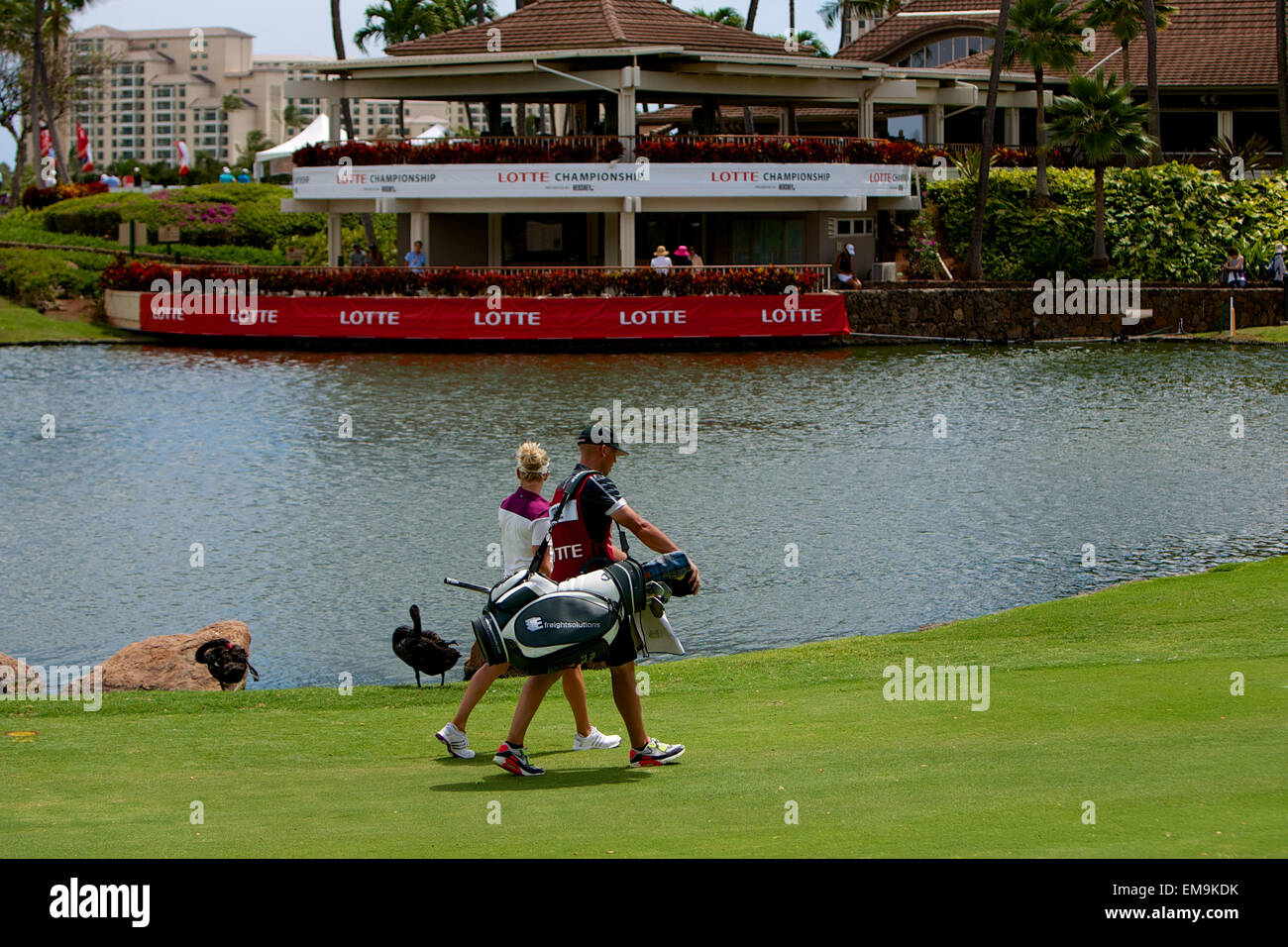 April 15, 2015 - Ryan O'Toole walks the 18th fairway during the first ...