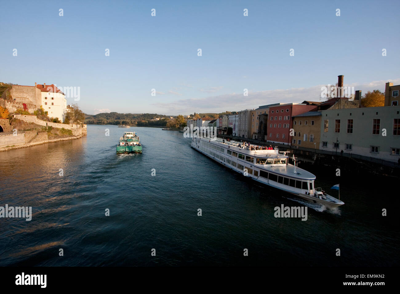 Cruise Ship On The Danube River, Passau, Bavaria, Germany Stock Photo ...