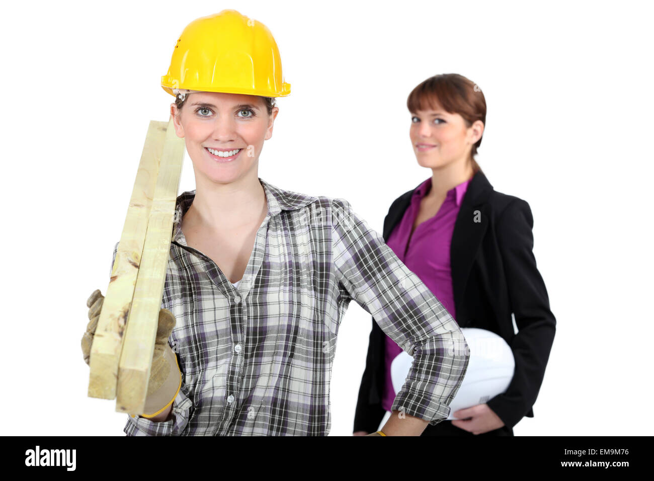 Female architect and builder Stock Photo - Alamy