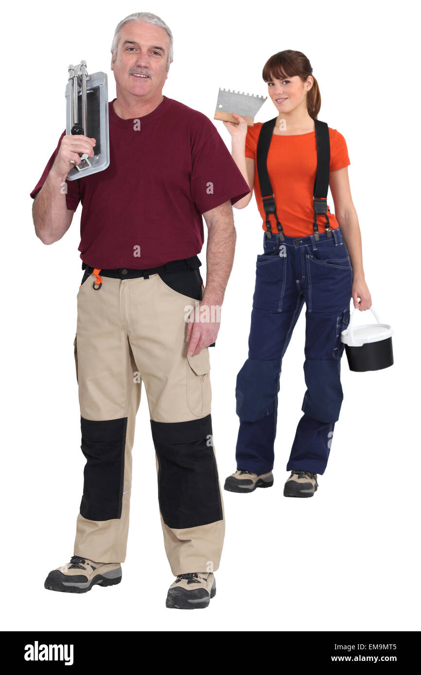 Female tiler hi-res stock photography and images - Alamy