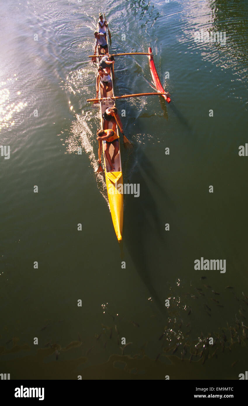 Aerial view of outrigger canoe race hi-res stock photography and images ...