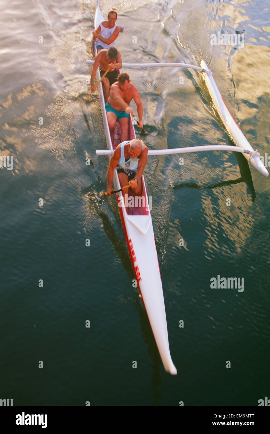 Aerial view of outrigger canoe race hi-res stock photography and images ...