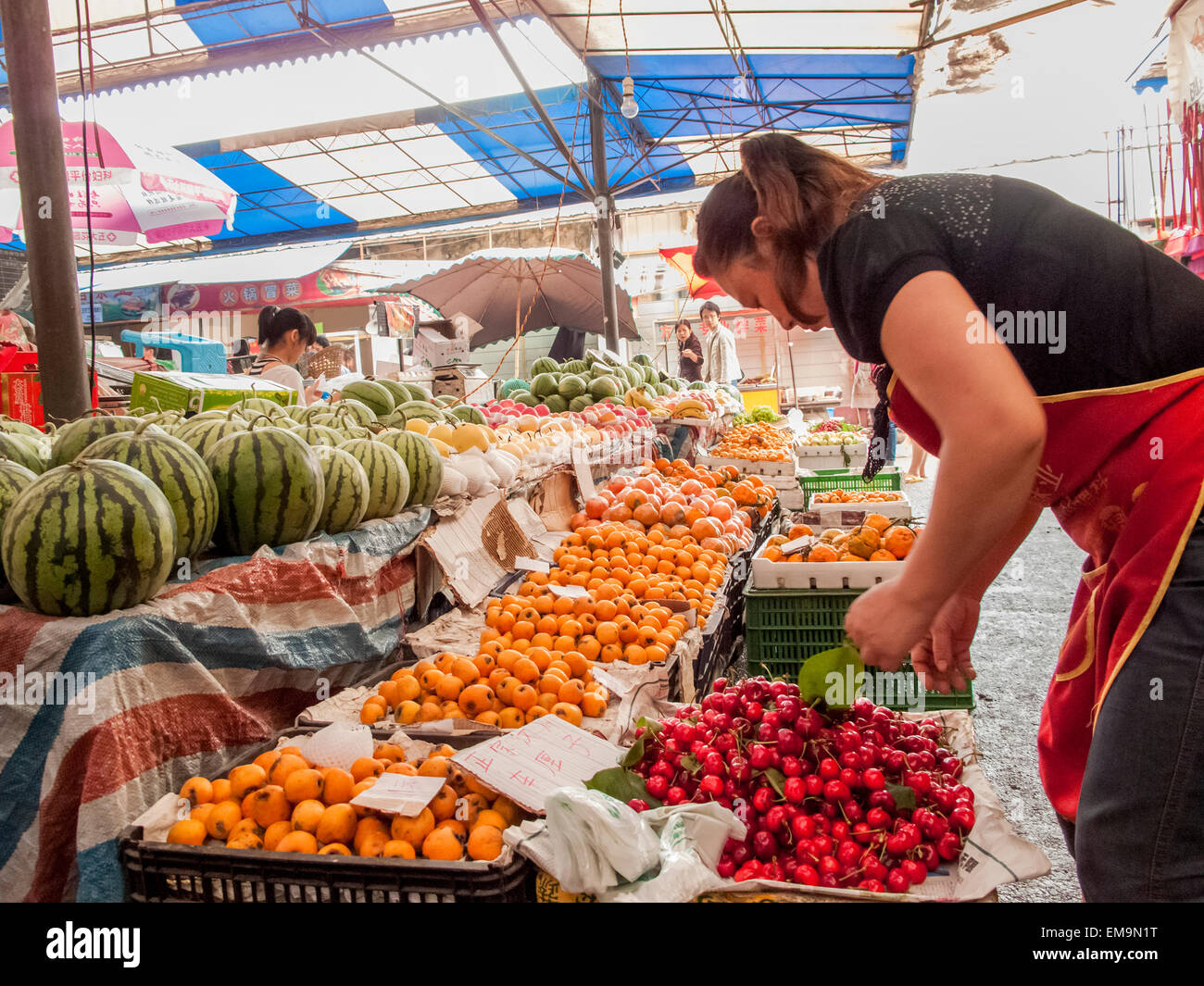 Food market in Chengdu, China Stock Photo - Alamy