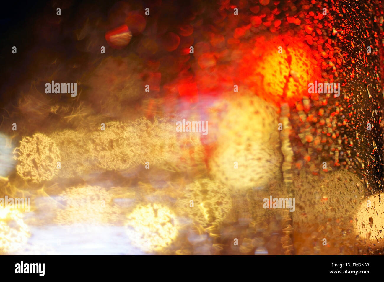 Lights behind the rainy window Stock Photo - Alamy
