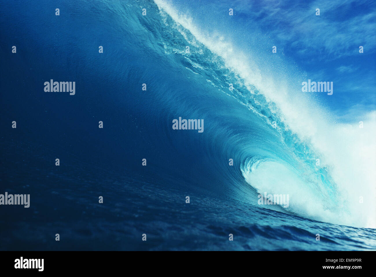 Hawaii, Close-Up View Of Big Blue Tube, Sky And Clouds Stock Photo - Alamy