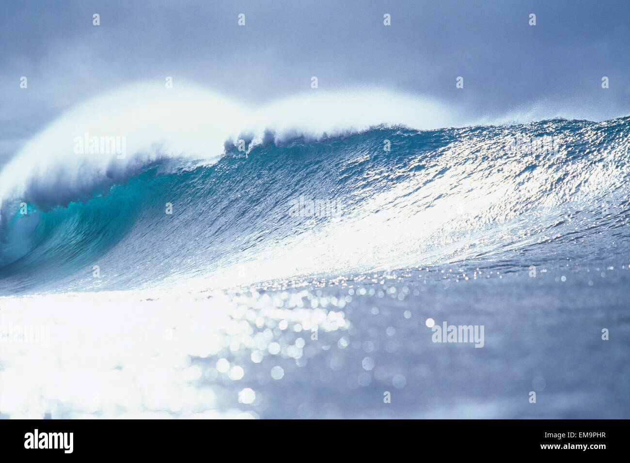 Hawaii, Oahu, North Shore, Pipeline, Big Wave Breaking At Sunset ...