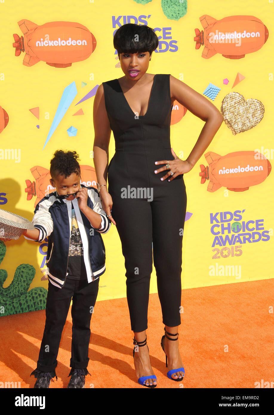 LOS ANGELES, CA - MARCH 28, 2015: Jennifer Hudson & son David Daniel ...