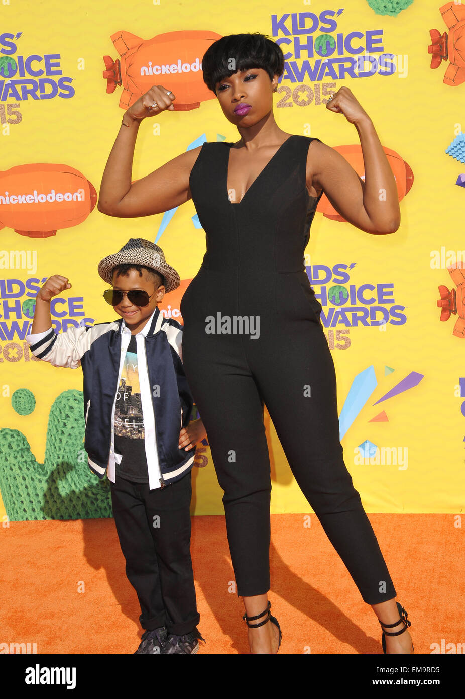 LOS ANGELES, CA - MARCH 28, 2015: Jennifer Hudson & son David Daniel ...