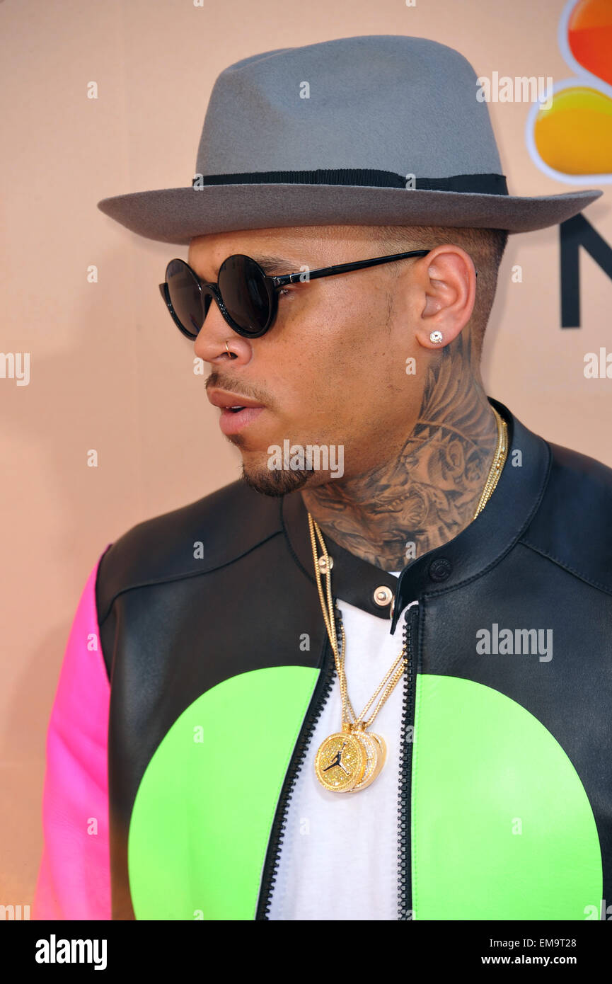 LOS ANGELES, CA - MARCH 29, 2015: Chris Brown at the 2015 iHeart Radio ...