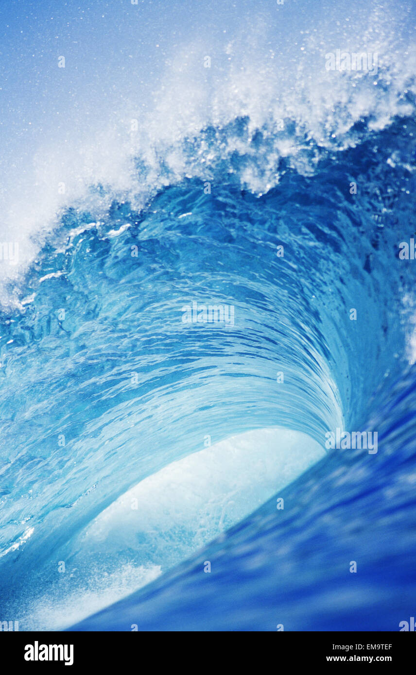 Hawaii, Oahu, Perfect Wave At Pipeline Stock Photo - Alamy